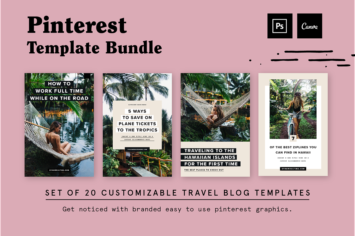 Pinterest Blog Template Canva, a Social Media Template by Dynamo Ultima