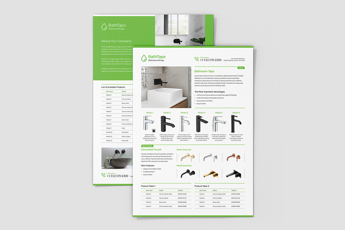 Tap Technical Data Flyer Template | Creative Market