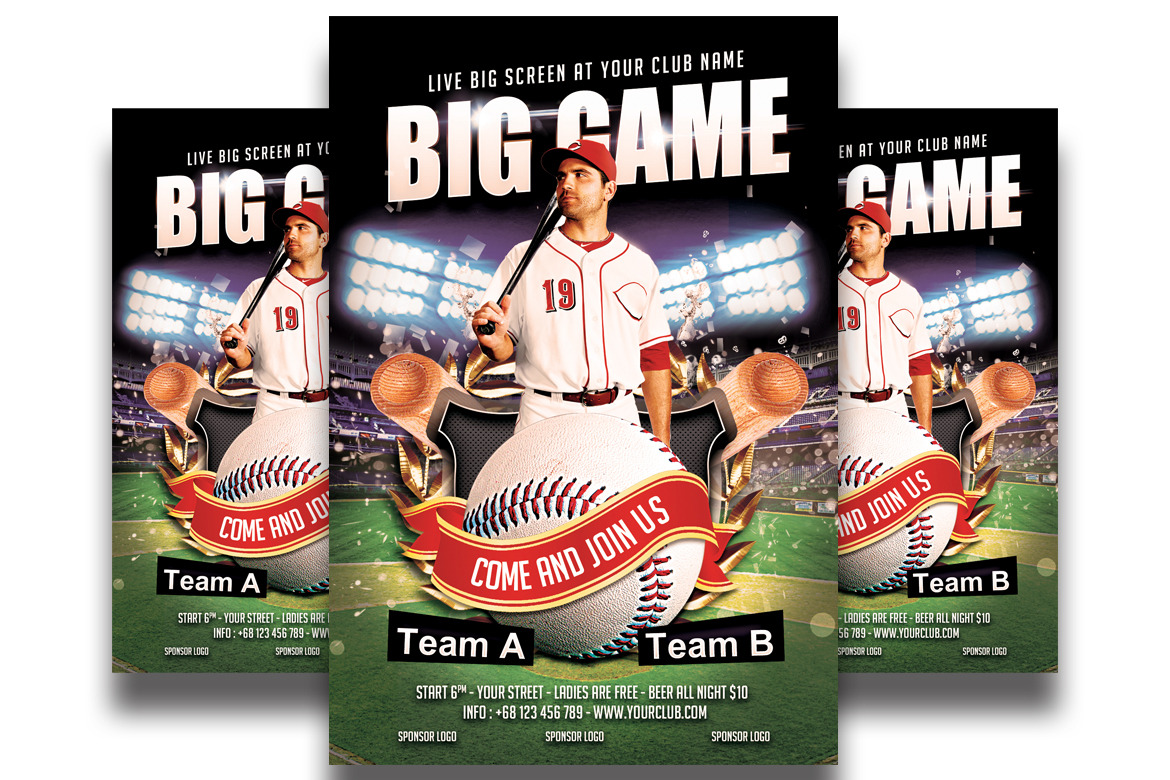 Baseball Flyer Template, a Flyer Template by imadeDesign