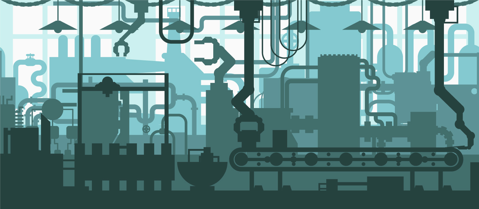 Seamless factory plant conveyor line, a Pattern Graphic by Meiluns shop