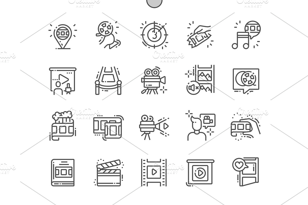 Film Line Icons, an Outline Icon by Palau