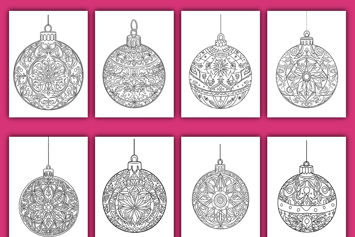 150 Christmas Ornament Coloring Page, a Decorative Illustration by ...