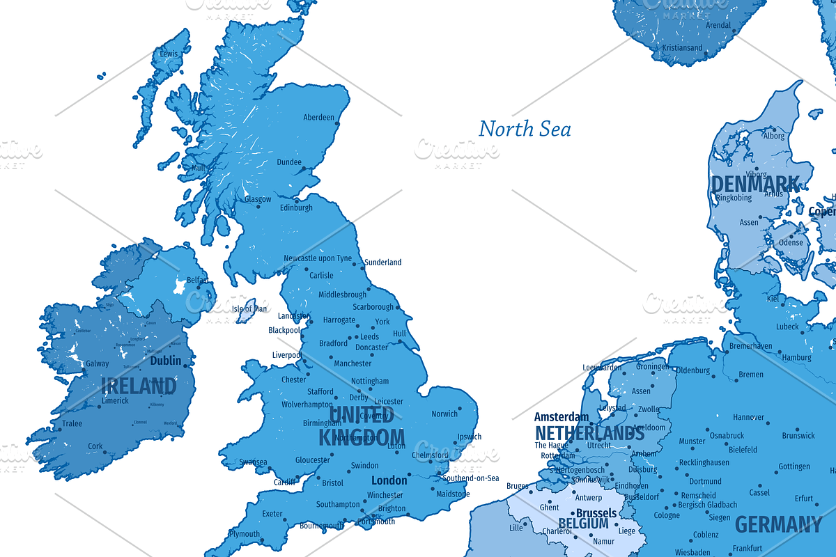 High Detailed Political Europe Map, an Illustration by ilynx