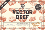 Vector Beef Illustrations Vol.38, a Food Illustration by pawellpi