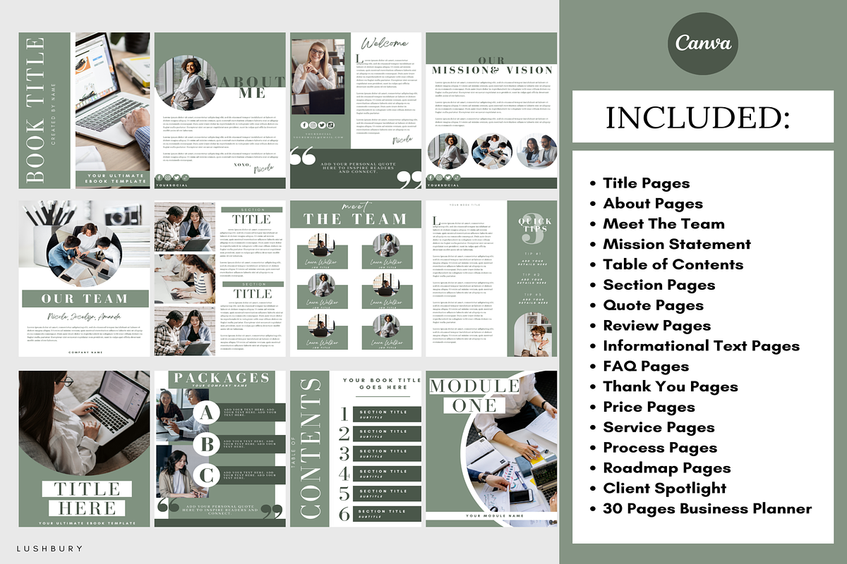 100 Ebook Lead Magnet Template Canva, a Magazine Template by LushBury