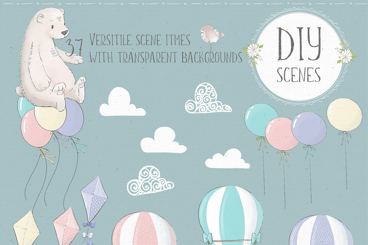 Cute Spring Animal Illustration Kit, an Illustration by Pretty Little Lines