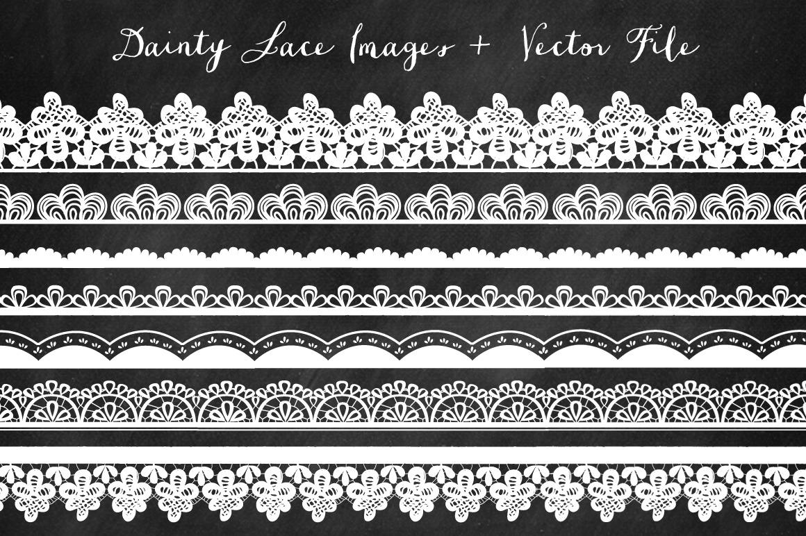 Borders Lace Clip Art, a Decorative Illustration by FIELDandFOUNTAIN