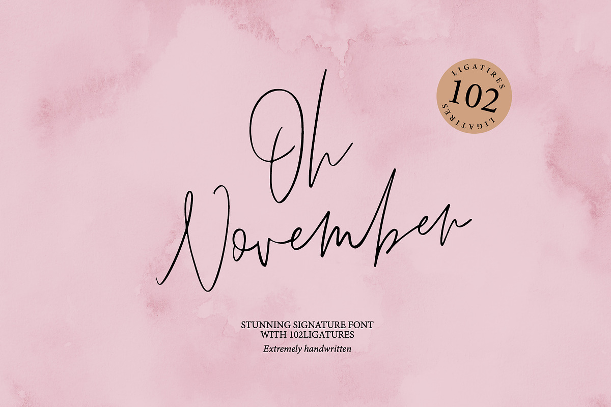 OH NOVEMBER SCRIPT, a Handwritten Font by supfonts