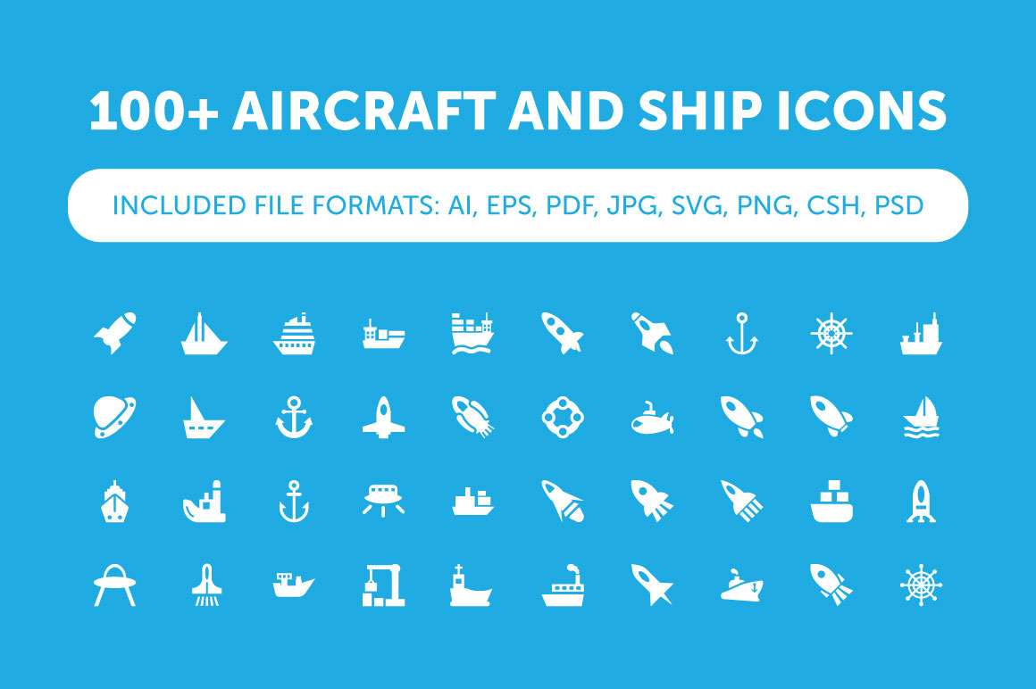 100+ Aircraft and Ship Icons, an Icon by Vectors Market | Creative Market