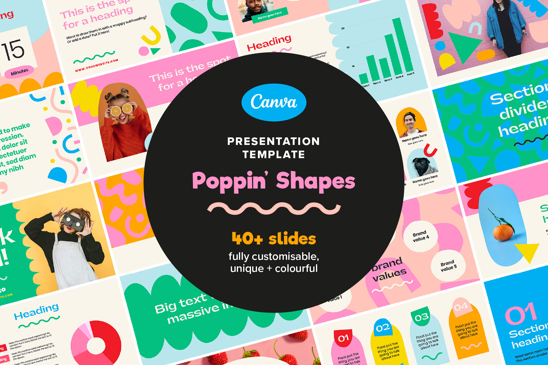 Poppin' Shapes Presentation CANVA