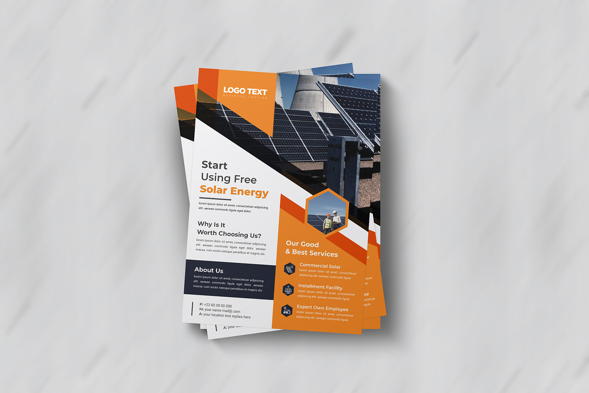 Solar Energy Company Flyer Template, a Flyer Template by MRI STUDIO