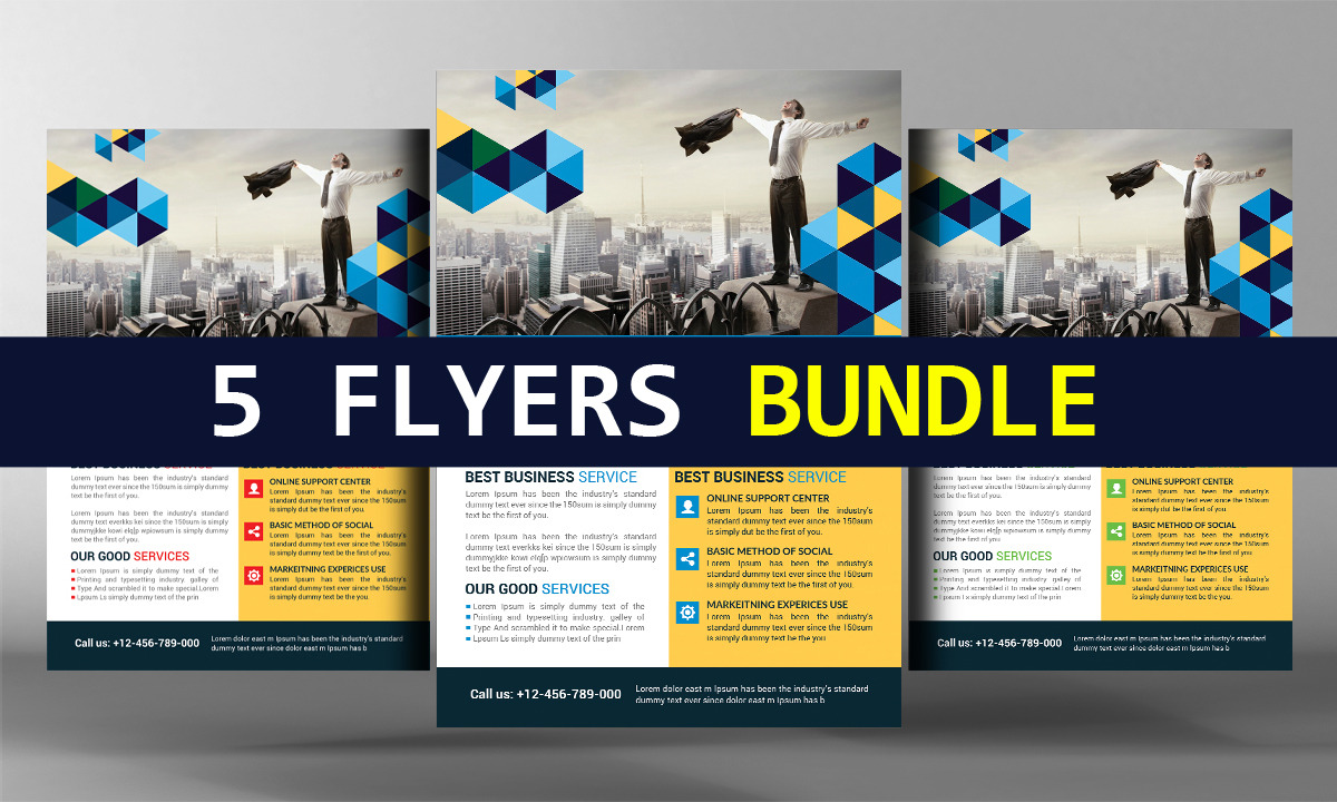 5 Creative Business Flyers Bundle, a Flyer Template by graphicforest
