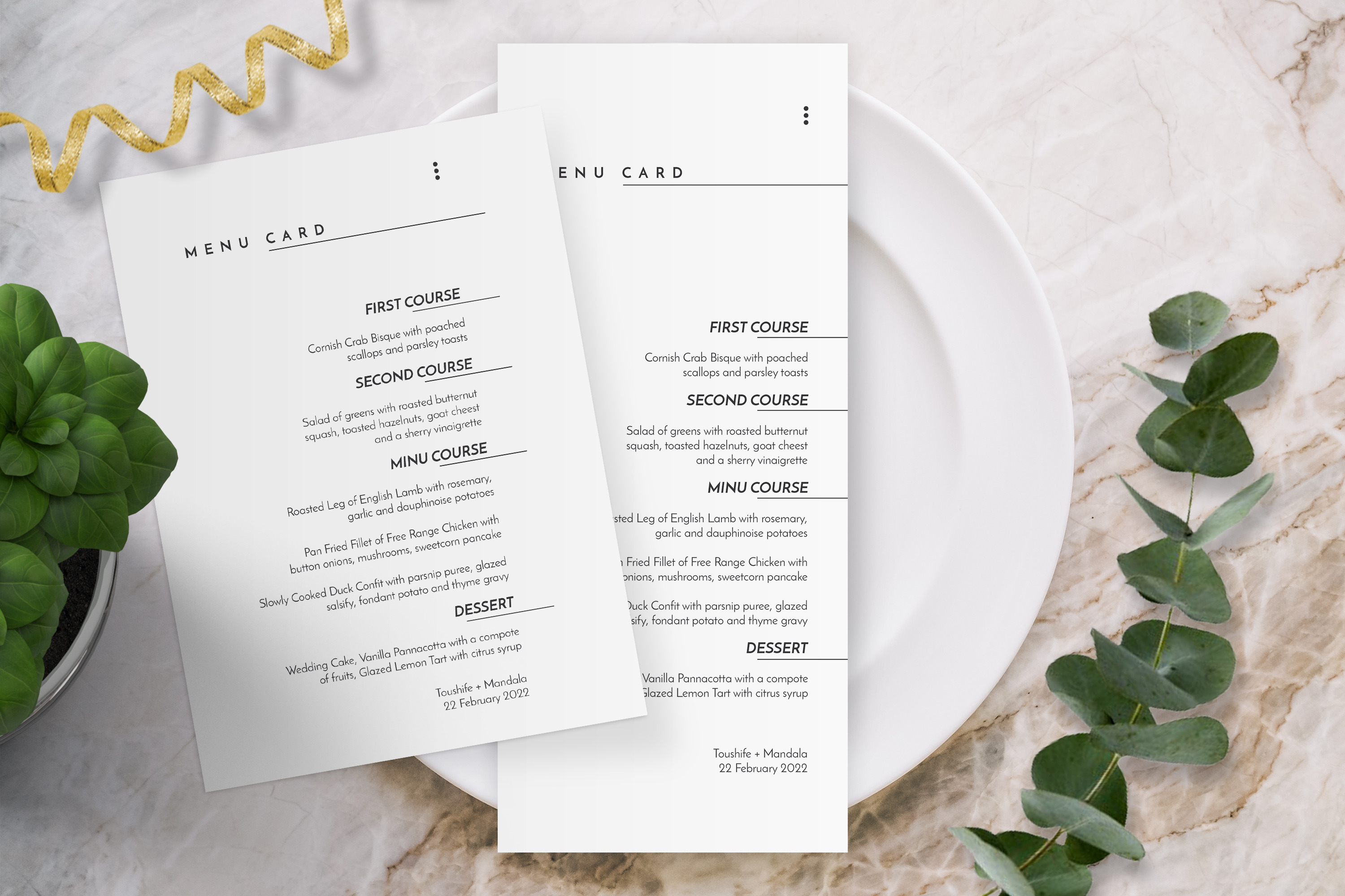Clean Minimal Menu Card, an Invitation Template by Amit Debnath