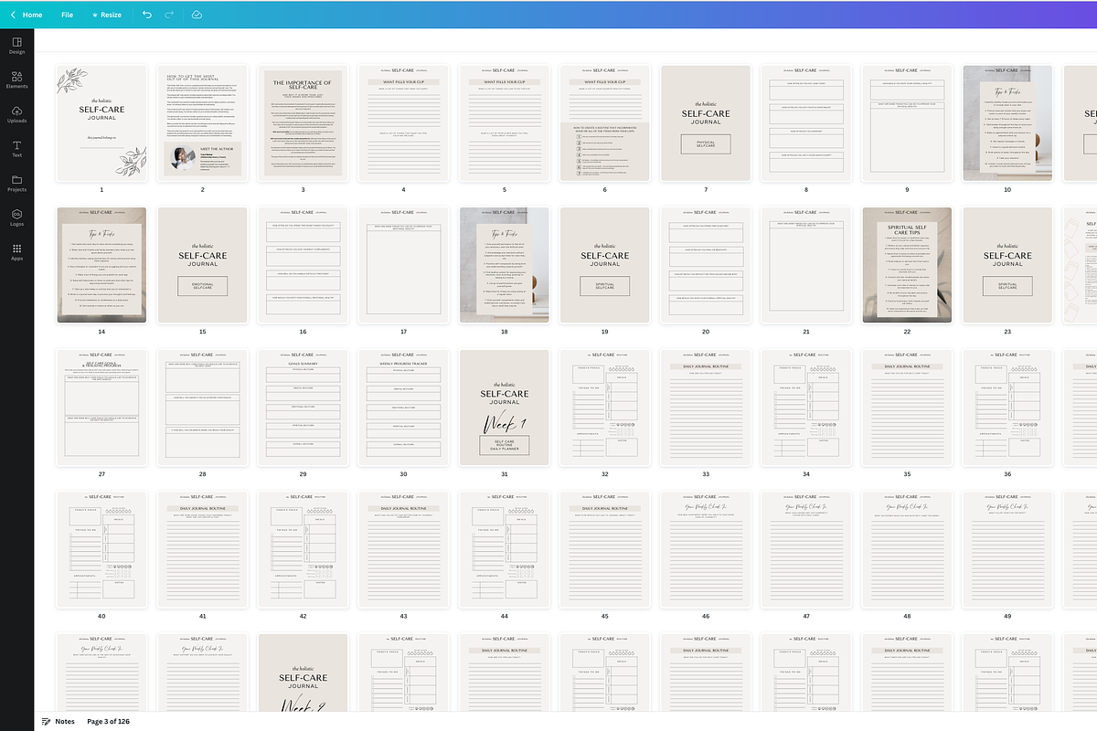Self-care Journal Template