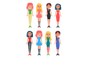 Collection of Women in Cartoon Style | People Illustrations ~ Creative ...