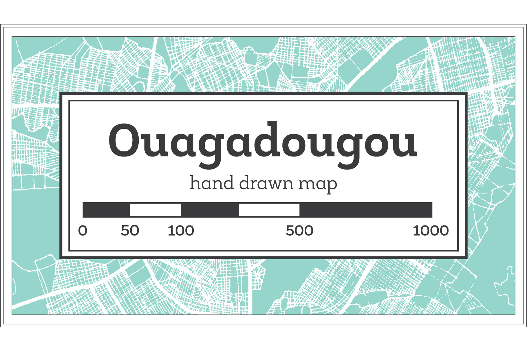 Ouagadougou Burkina Faso City Map, a Transportation Illustration by ...