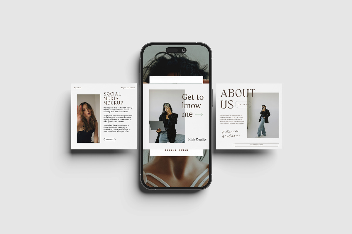 Social Media Mockup, an iPhone Mockup by Qwertymockup