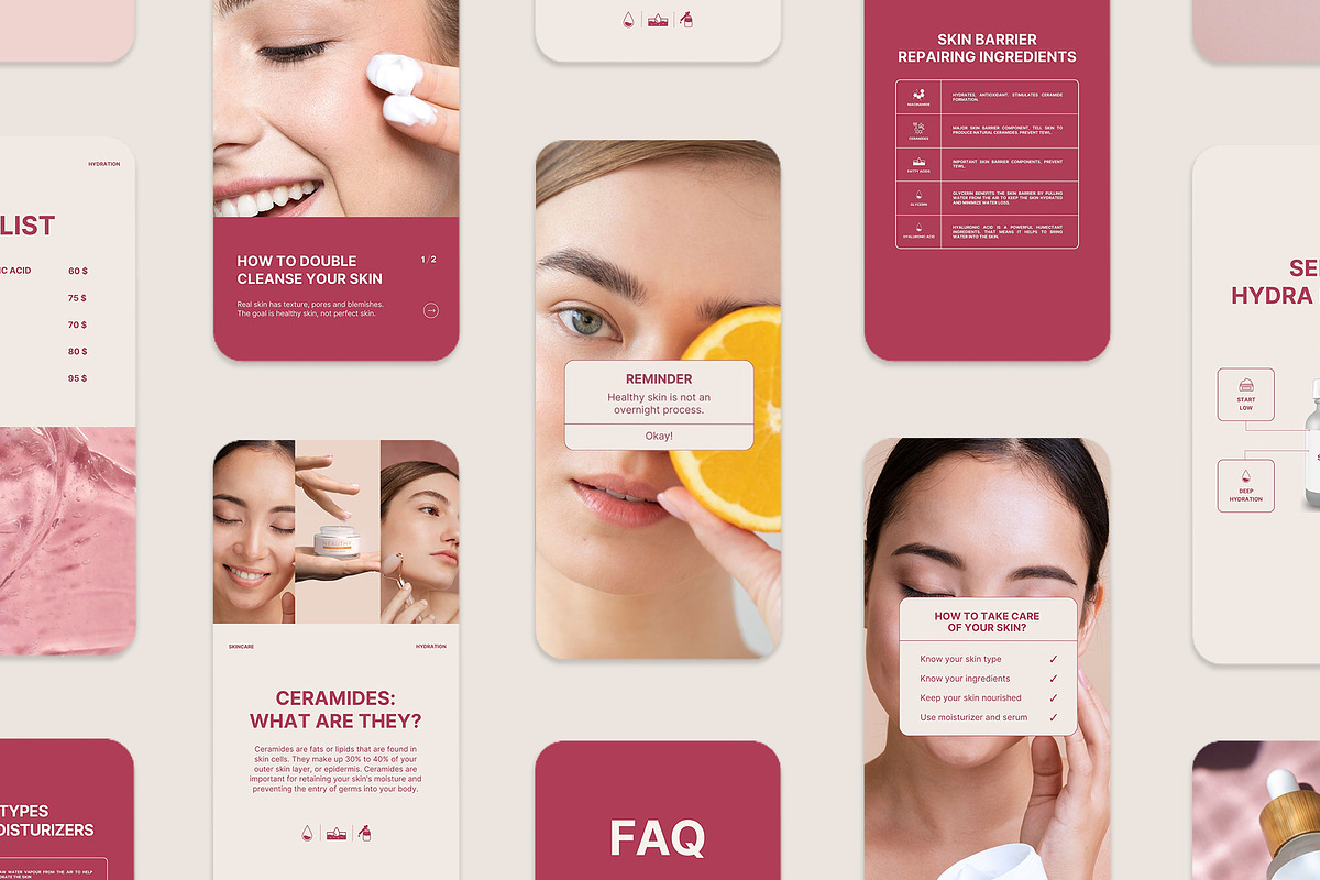 Skin Care Instagram Templates Pink