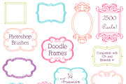 Doodle Frames Photoshop Brushes, a Brush Add-On by PinkPueblo