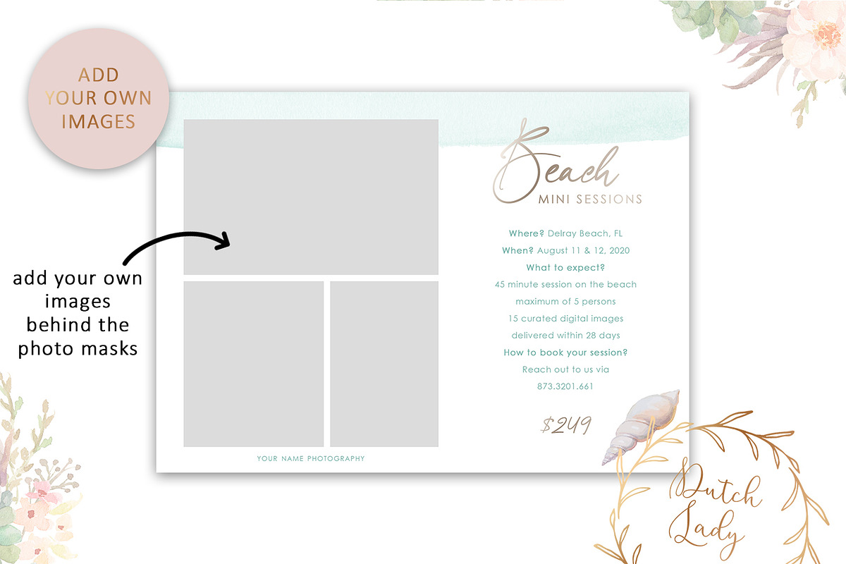 PSD Photo Session Card Template #62, a Card Template by The Dutch Lady ...
