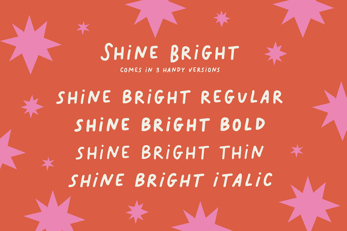 Shine Bright Font, a Font by ReveryWorks