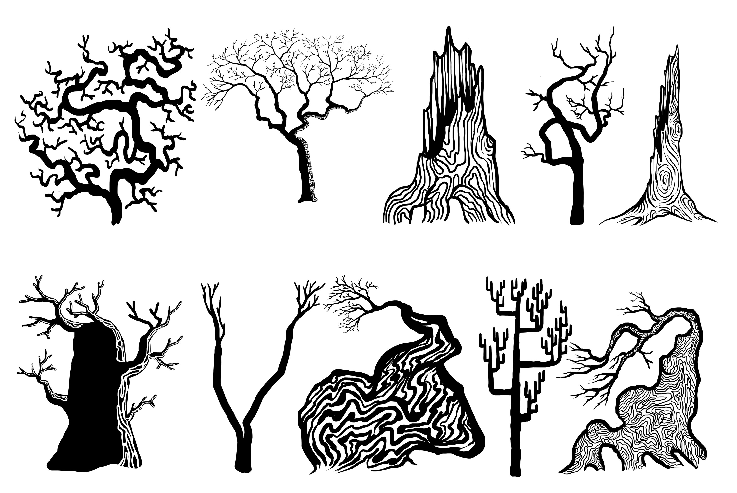 Dead Tree Collection, an Illustration by Design by sebrodbrick