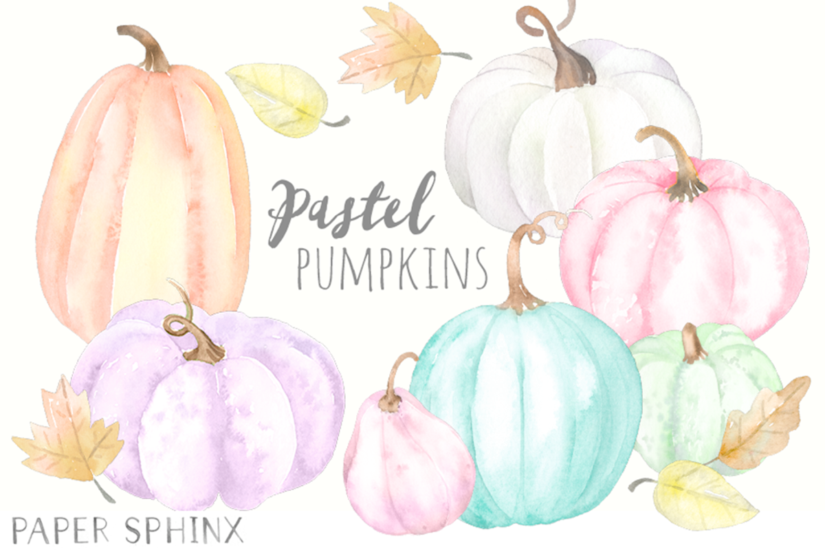 Pastel Pumpkins Clipart Pack, an Illustration by PaperSphinx