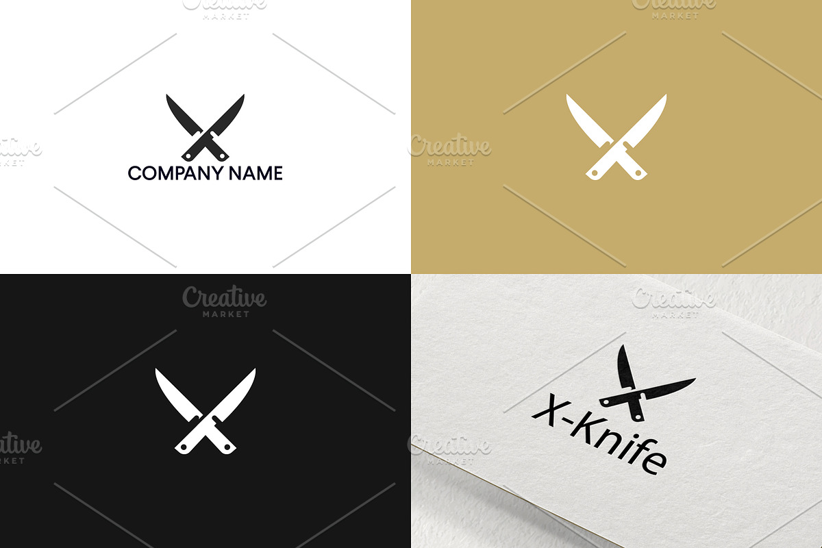 Knife logo design, a Branding & Logo Template by GranzCreative