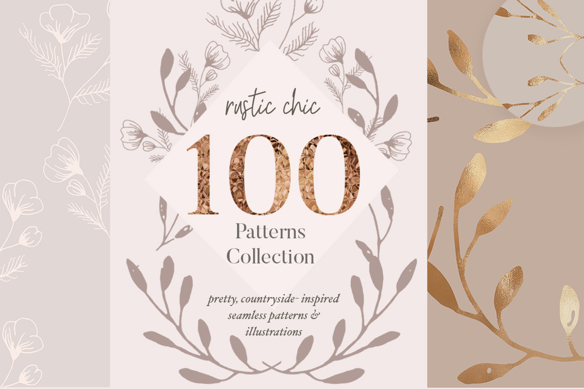 Rustic Elegant Gold Patterns, a Pattern Graphic by Laras Wonderland