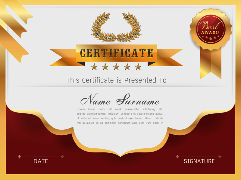 Graceful certificate template | Card Templates ~ Creative Market