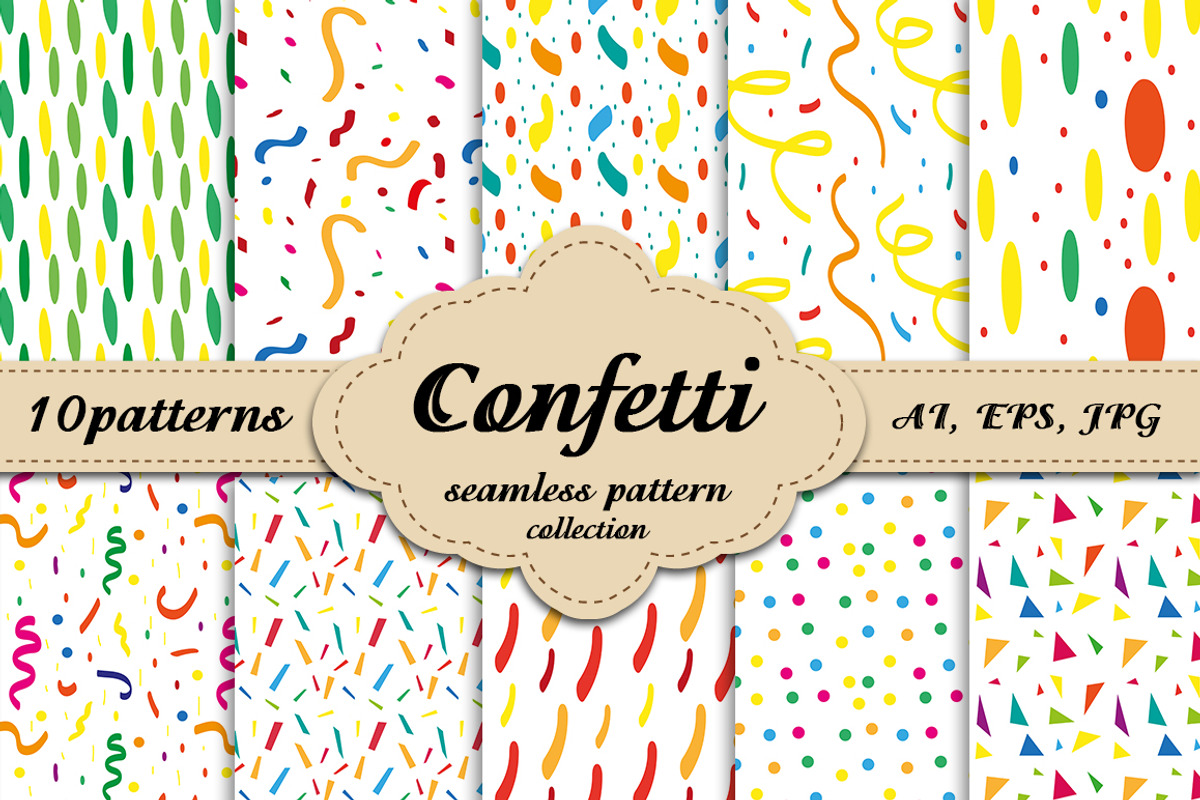 Confetti, modern pattern collection, a Pattern Graphic by Lucia Fox