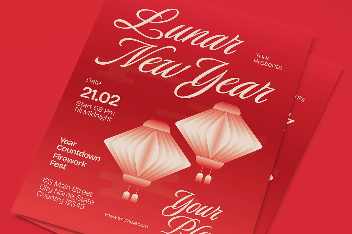 Lunar New Year Flyer, a Flyer Template by graphicook