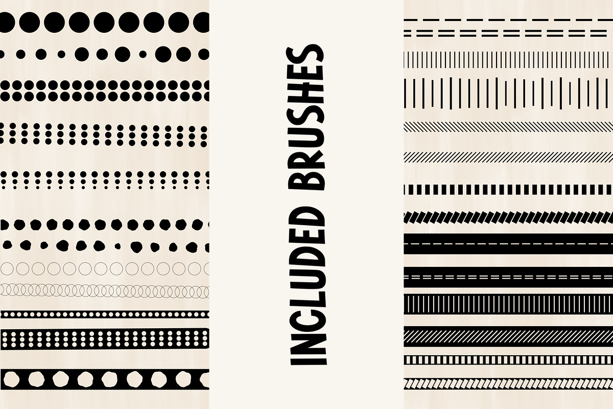 Borders | Line brushes for Procreate, a Brush Add-On by Design av MAD | Creative Market