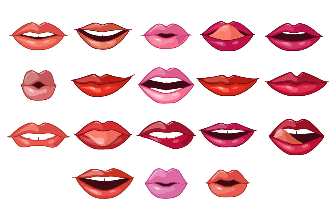 Lips Expressions and Shapes, a Decorative Illustration by TopVectors