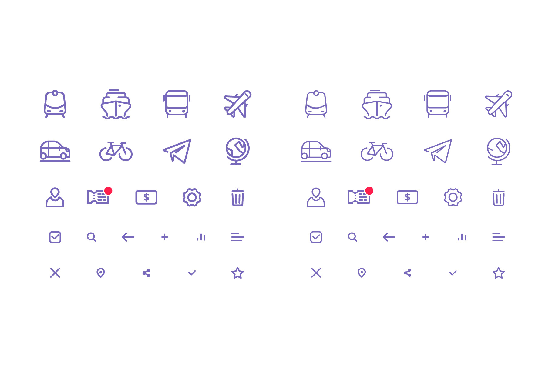Set of Thin Line Vector Icons, an Icon by fet | Creative Market