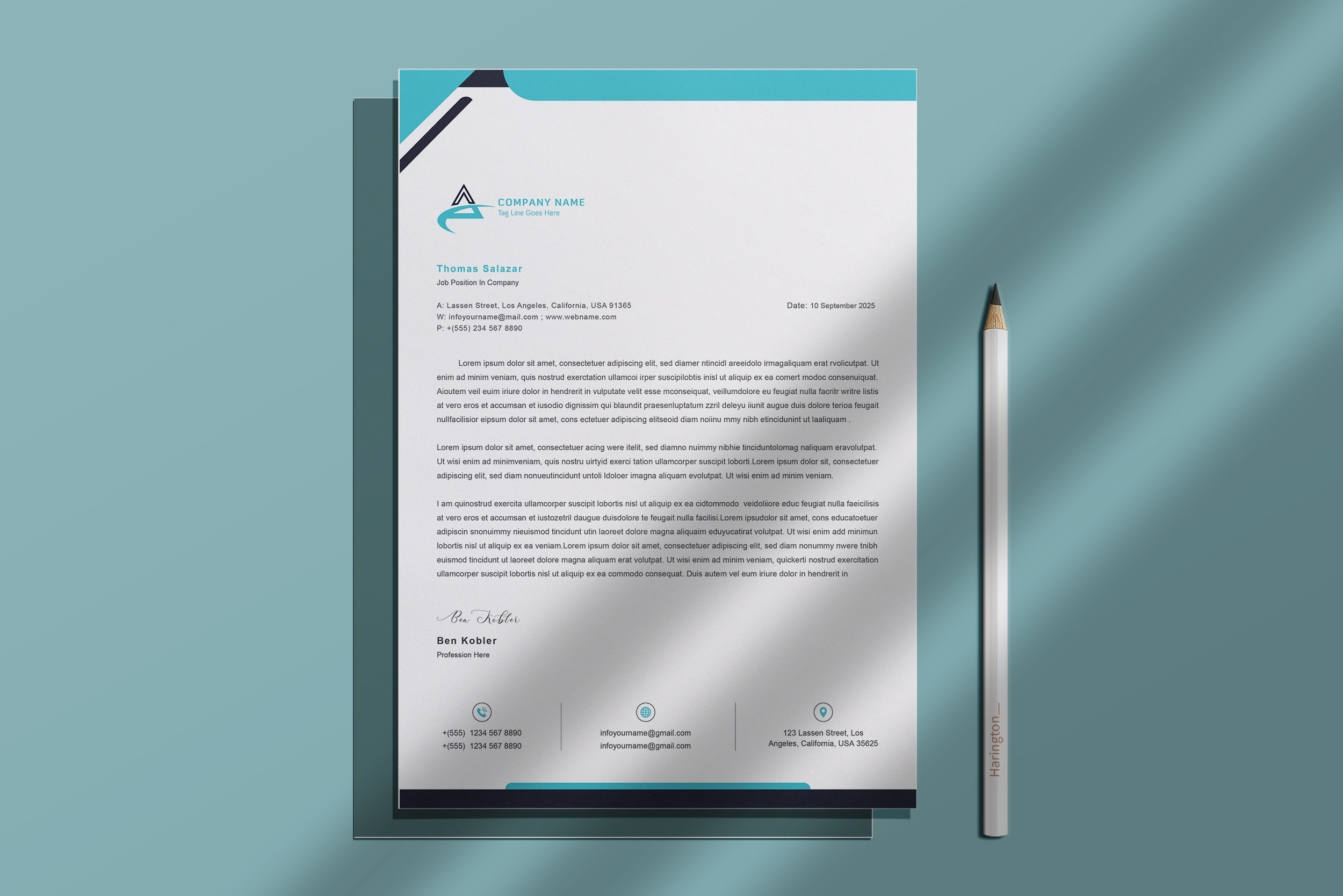 Letterhead Template, a Stationery Template by ResumeDevisers