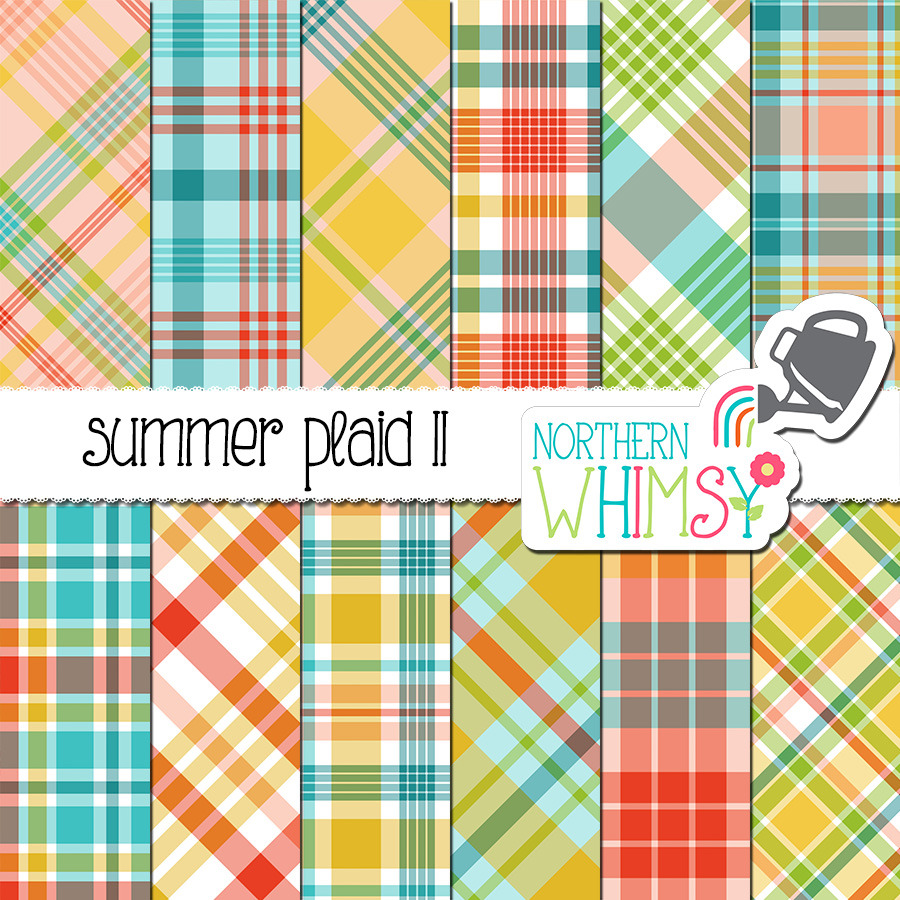 Summer Plaid Patterns, a Pattern Graphic by Northern Whimsy Design ...