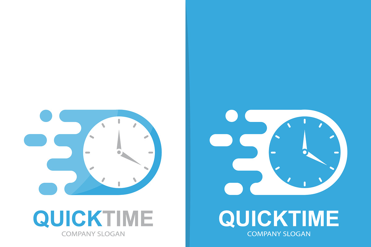 Fast clock logo combination, a Branding & Logo Template by GraphiShop