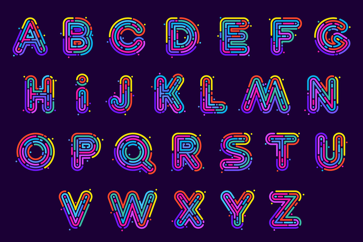 Neon color font, a Font by kaer_shop