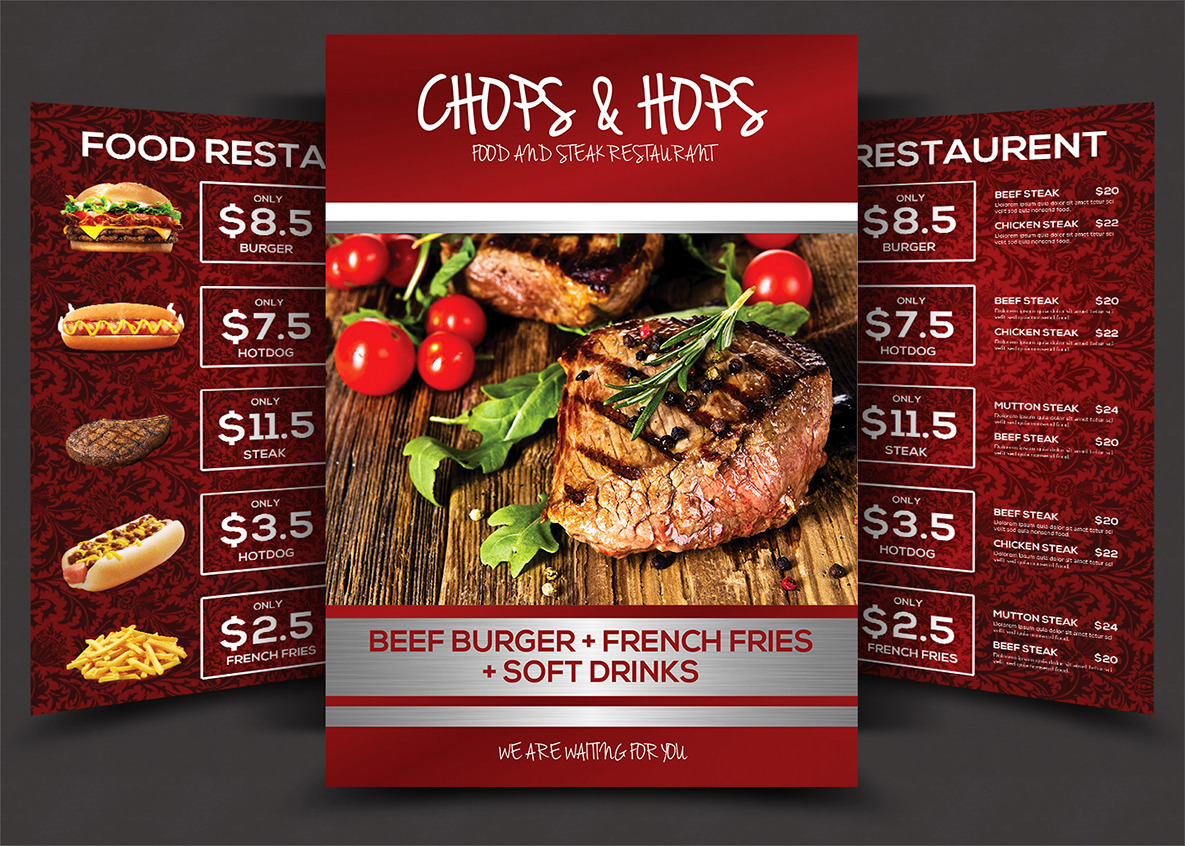 Food Menu Flyer, a Flyer Template by AfzaalGraphics