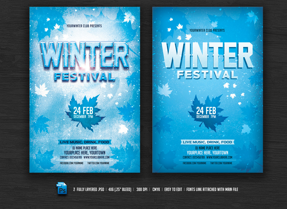 Winter Festival Flyer, a Flyer Template by DesignWorkz