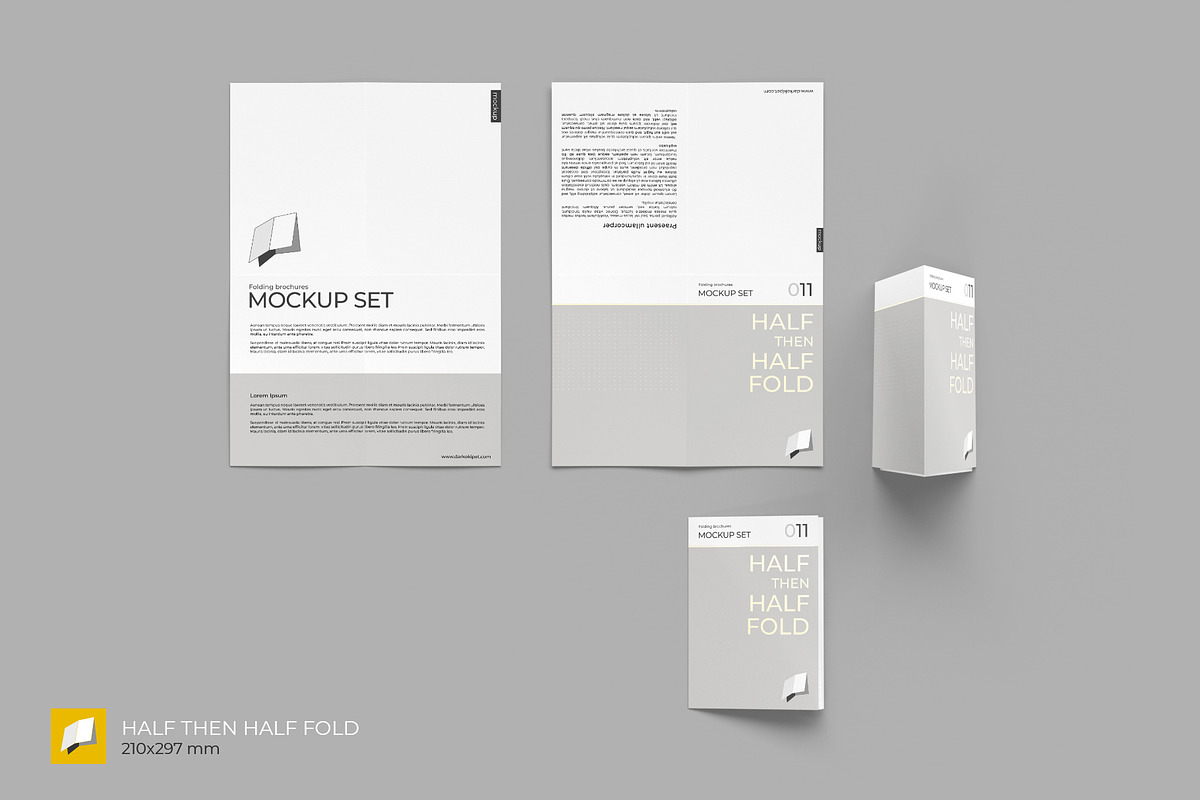 Folding Brochure Mockup Set, a Product Mockup by KIPET