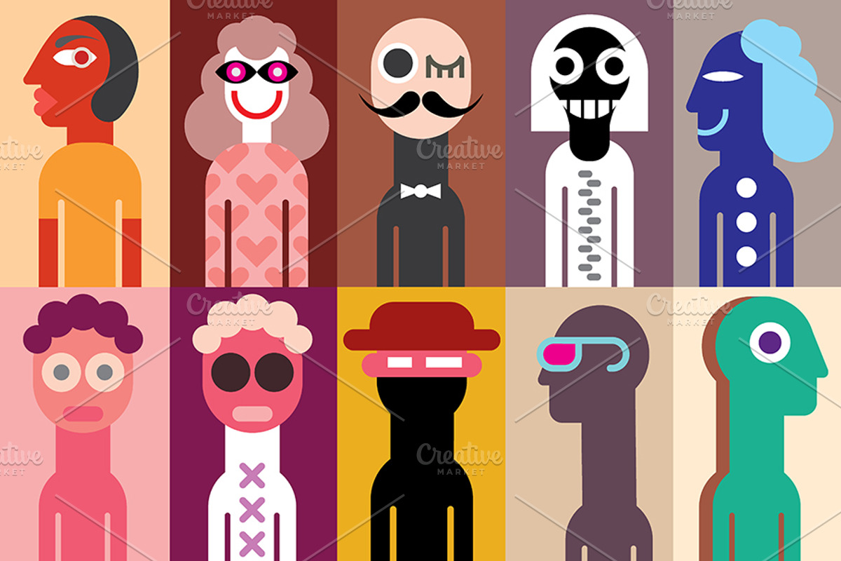 Set of People Portraits, a Person Illustration by danjazzia