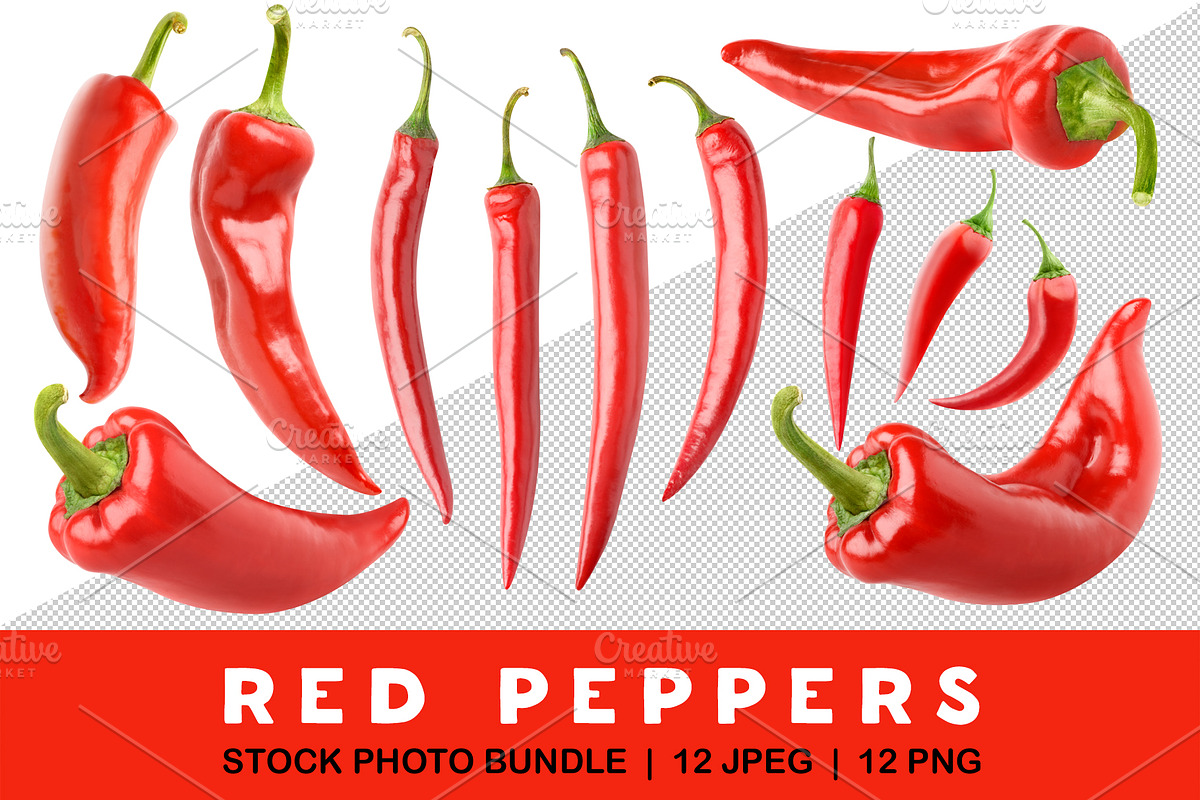 12 red peppers, an Object Graphic by Fruits+Veggies