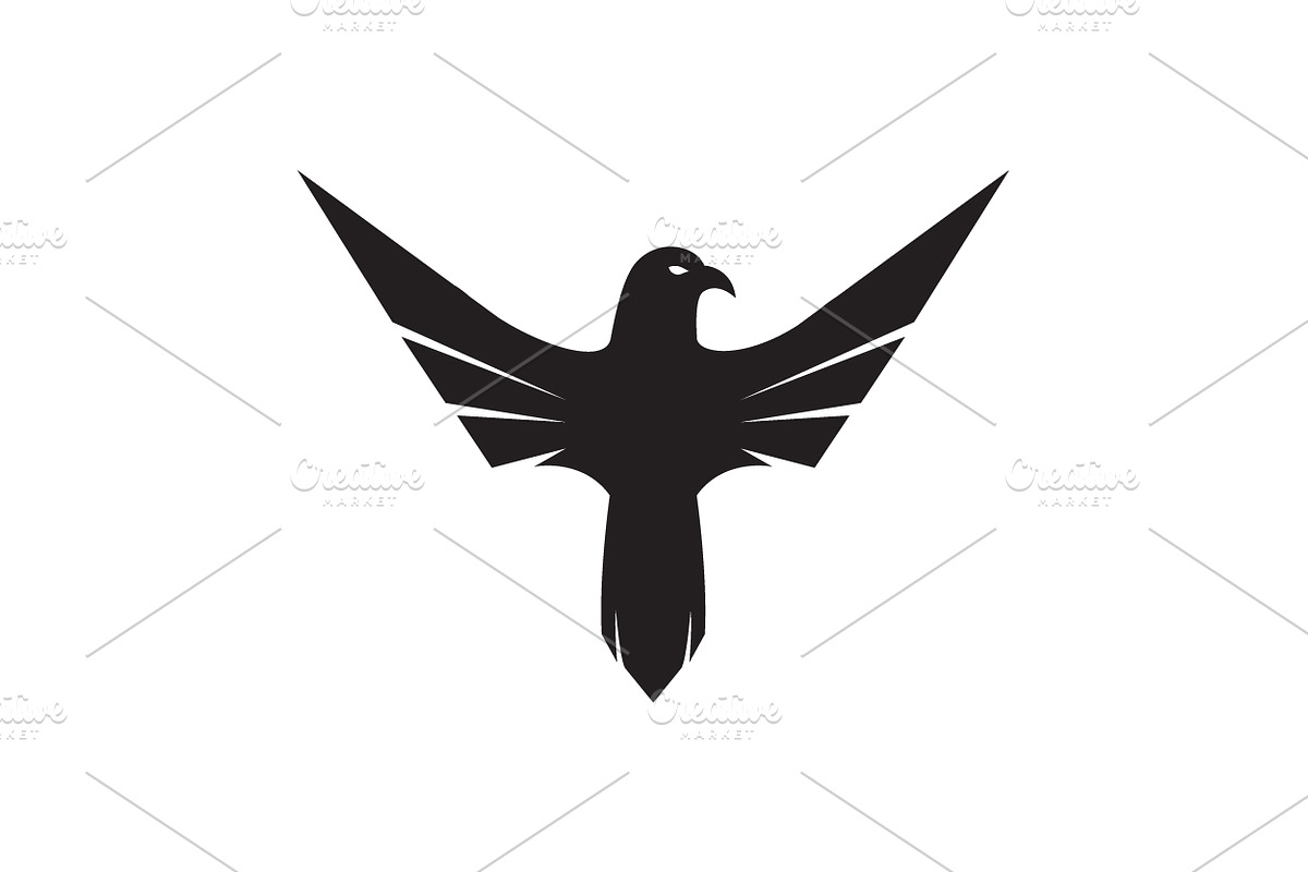 isolated bird falcon fly logo design