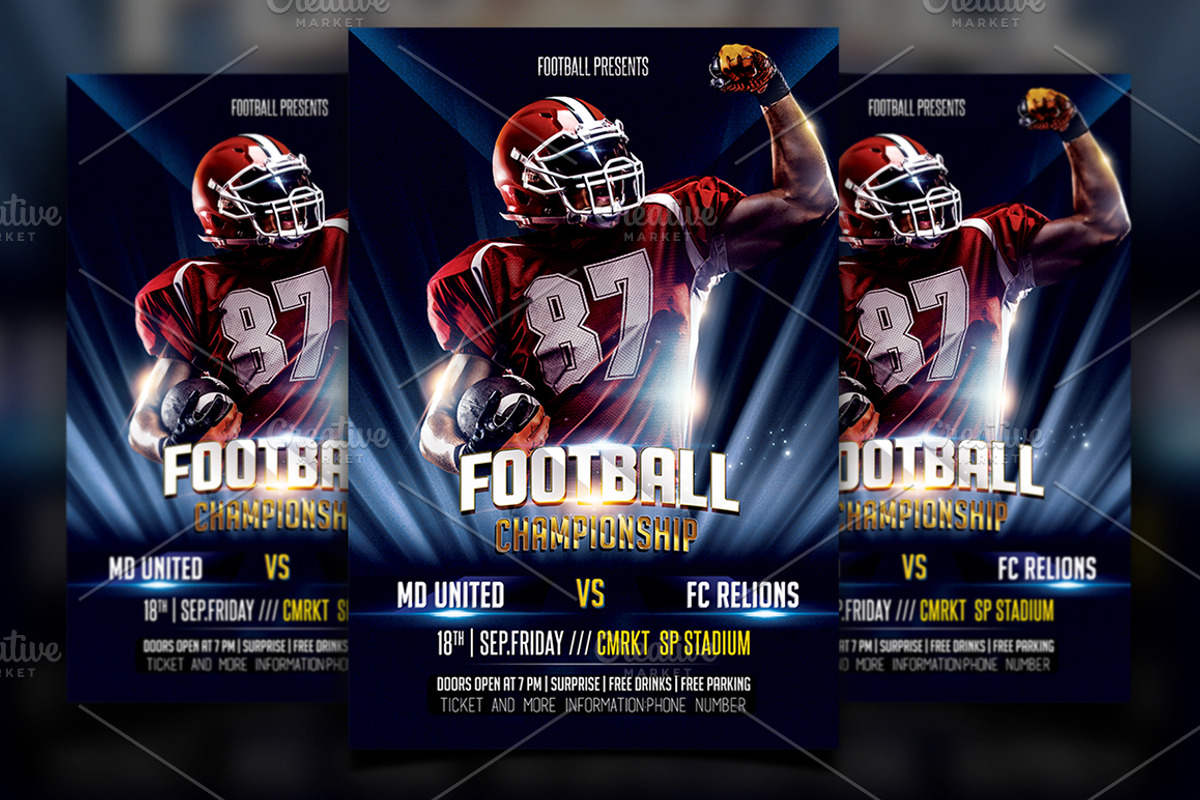 10 Football Flyer Bundle, a Flyer Template by Basez Flyers
