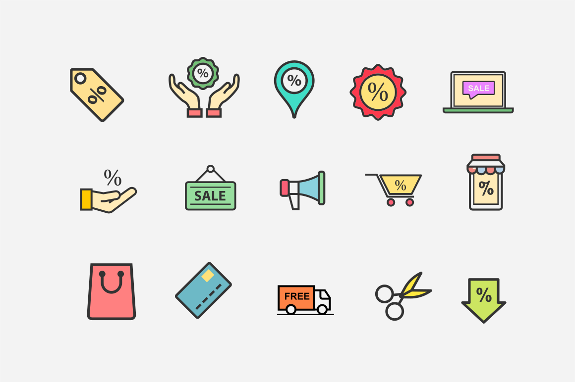 15 Sale and Discount Icons, an Icon by Creative VIP