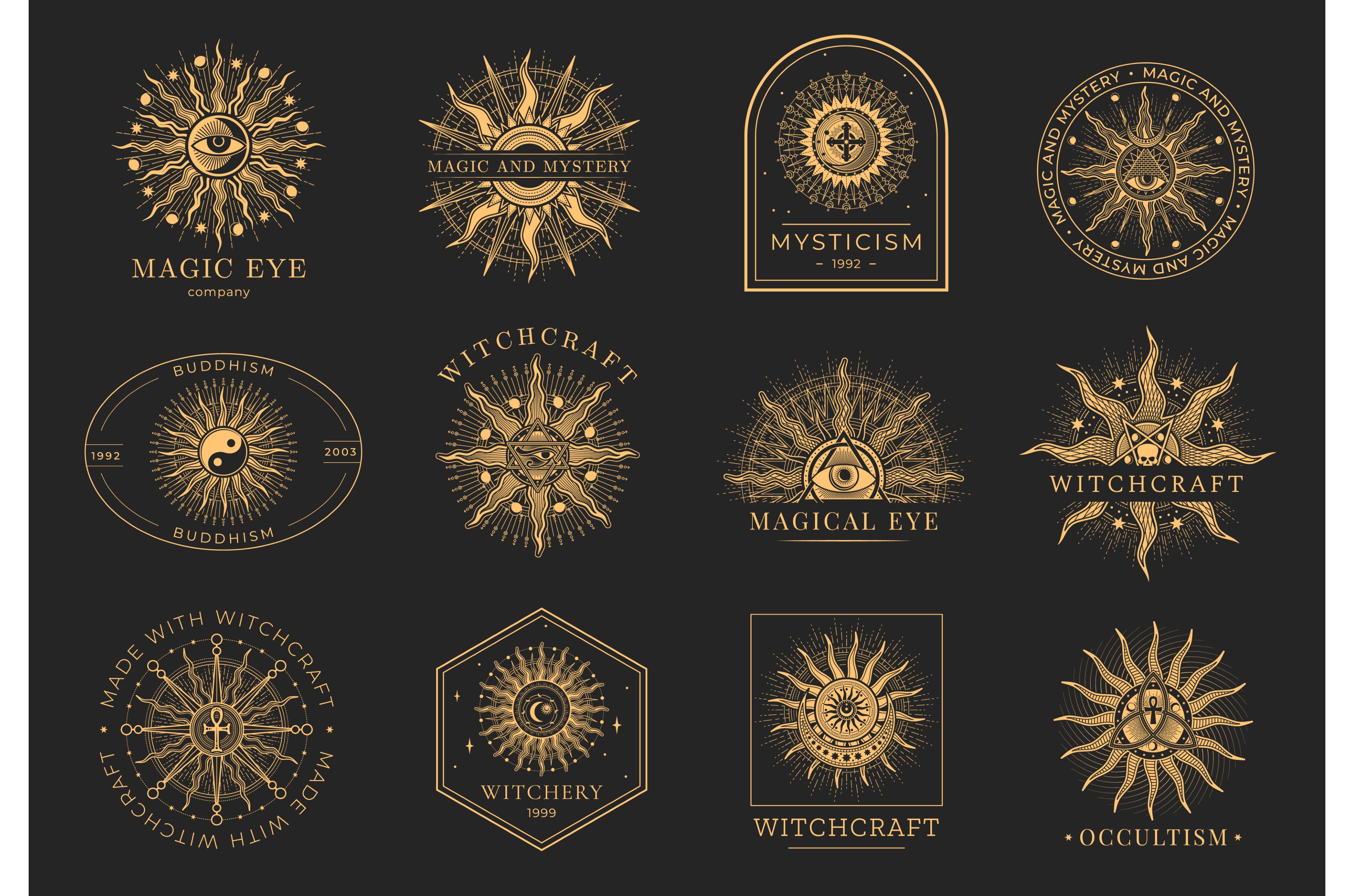 Occult, witchcraft and magic icons, an Illustration by Vector Tradition ...
