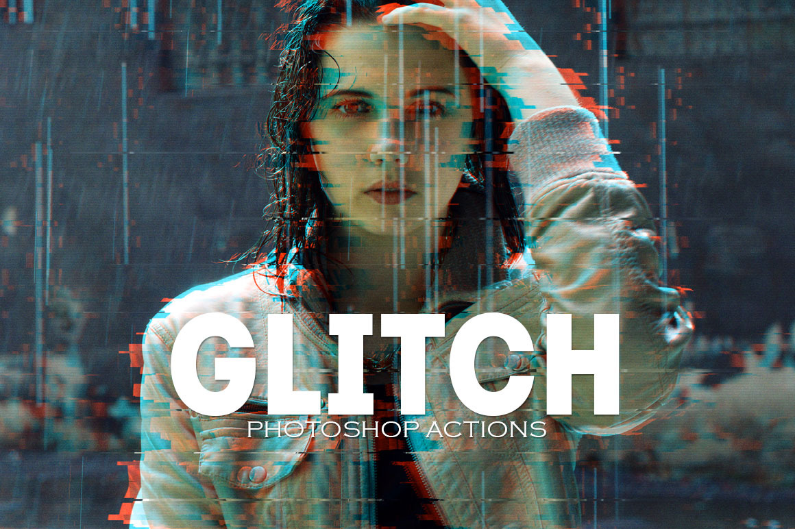 Pro Glitch Photoshop PSD Template, an Action Add-On by Creativetacos