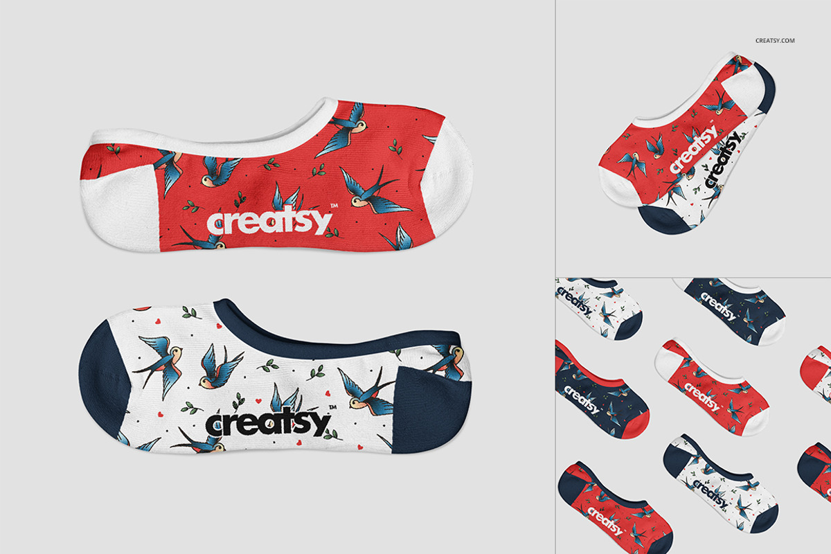 No show Socks Mockup Set, a Product Mockup by Creatsy